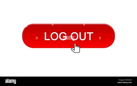 Log Out Web Interface Button Clicked With Mouse Cursor Red Color