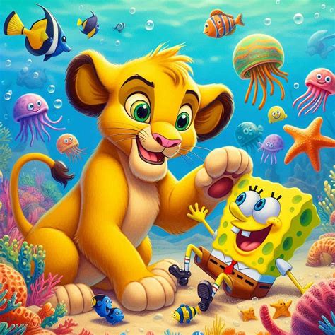 Simba And Spongebob By Brickmaster Sk93 On Deviantart