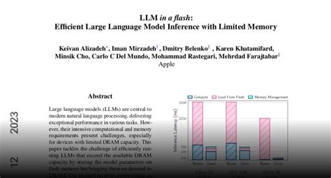 Llm In A Flash Efficient Llm Inference With Limited Memory R Hypeurls