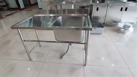 stainless steel commercial kitchen sink factory industrial custom double sink table with board