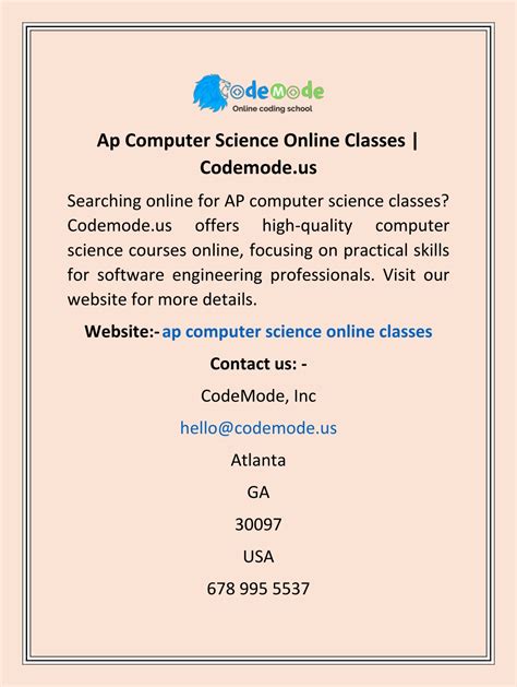 PPT Ap Computer Science Online Classes Codemode Us PowerPoint Presentation ID