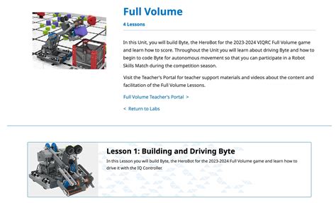 NEW Full Volume STEM Lab Unit VIQRC VEX Professional Learning Community