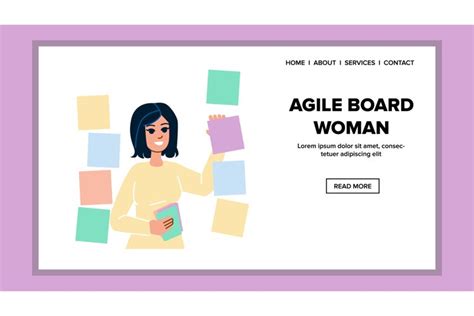 Agile Board Woman Vector