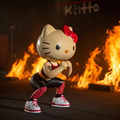 Hello Kitty黑皮肌肉壁纸 抖音