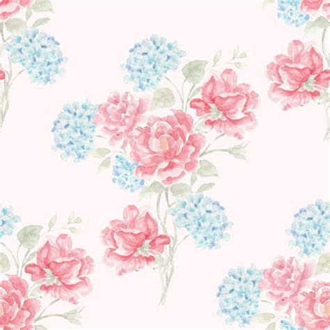 붉은 장미와 푸른 수국 수채화 꽃 원활한 패턴 배경 혼례 구조 수국 배경 일러스트 및 사진 무료 다운로드 Pngtree