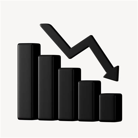 Black Negative Bar Graph 3d Premium Psd Rawpixel