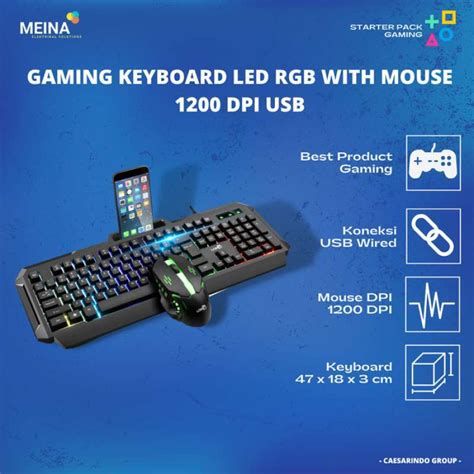 Promo Paket Keyboard Mouse Gaming Rgb Light Set Keyboard Laptop With Mouse Diskon Di