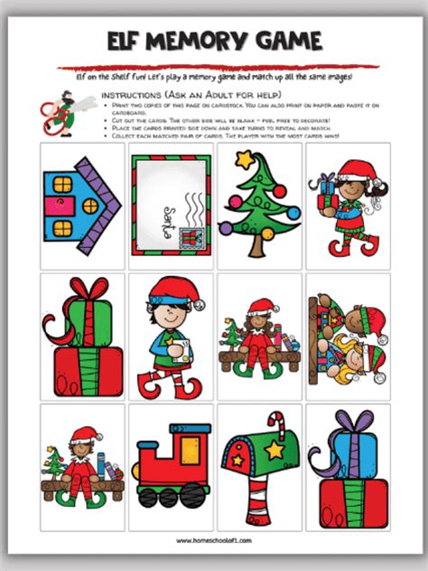 Free Elf Memory Game Printable Homeschool Of 1