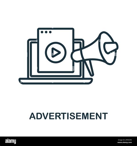 Advertisement Line Icon Monochrome Simple Advertisement Outline Icon