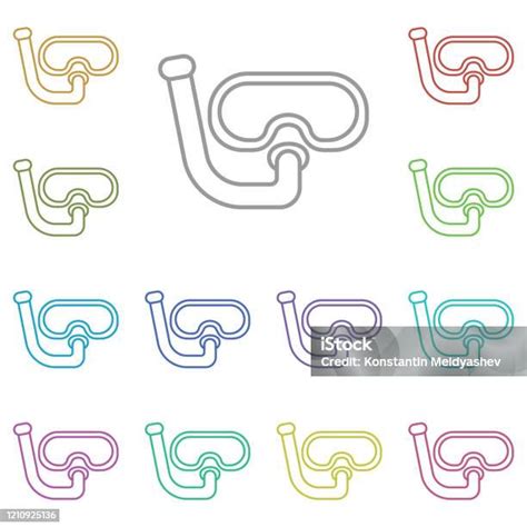 구글 튜브 멀티 컬러 아이콘입니다 Ui 및 Ux 웹 사이트 또는 모바일 응용 프로그램에 대한 여름 아이콘의 간단한 얇은 라인 개요 벡터 0명에 대한 스톡 벡터 아트 및 기타