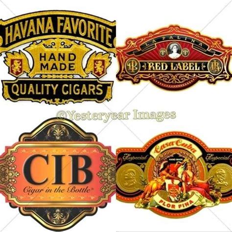 Cigar Wrapper Template Svg 10 Set Cigar Label Template Png