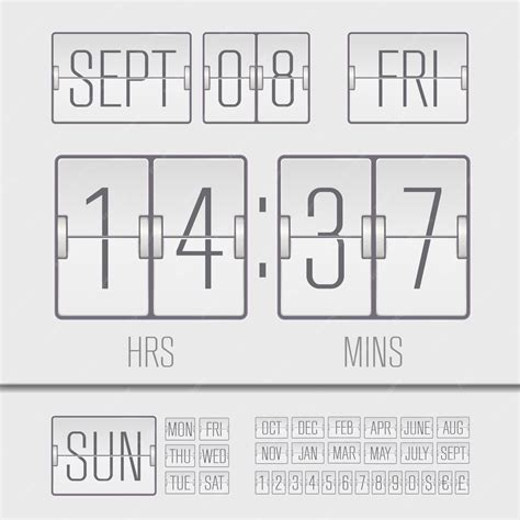 Premium Vector Analog Black Scoreboard Digital Week Timer
