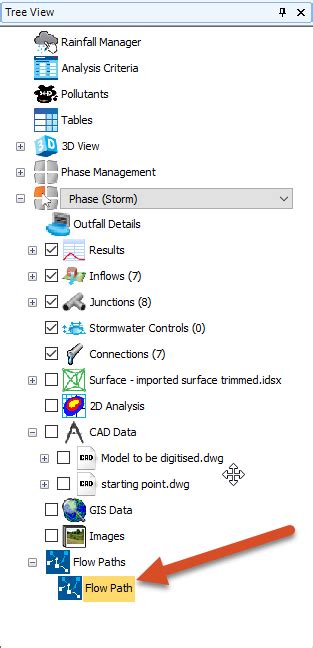 the tree view with a new flow path added
