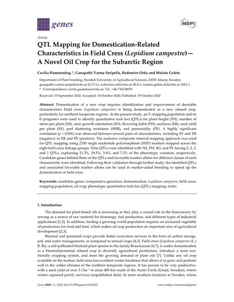 Pdf Qtl Mapping For Domestication Related Characteristics In Field