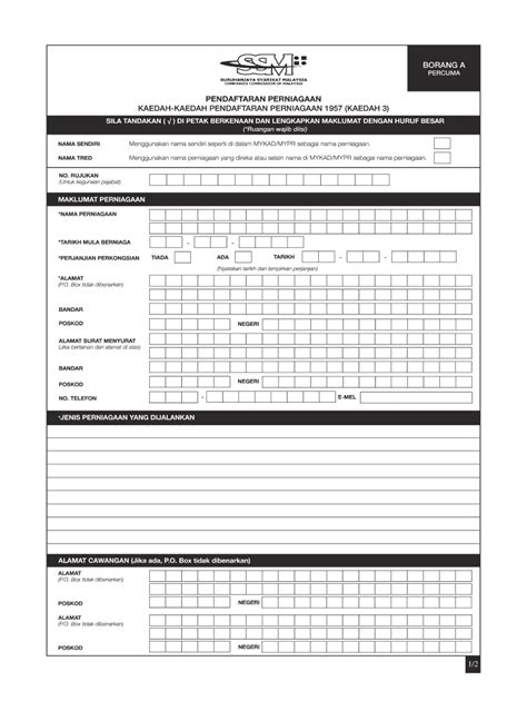 My Ssm Pendaftaran Perniagaan Fill And Sign Printable Template Online