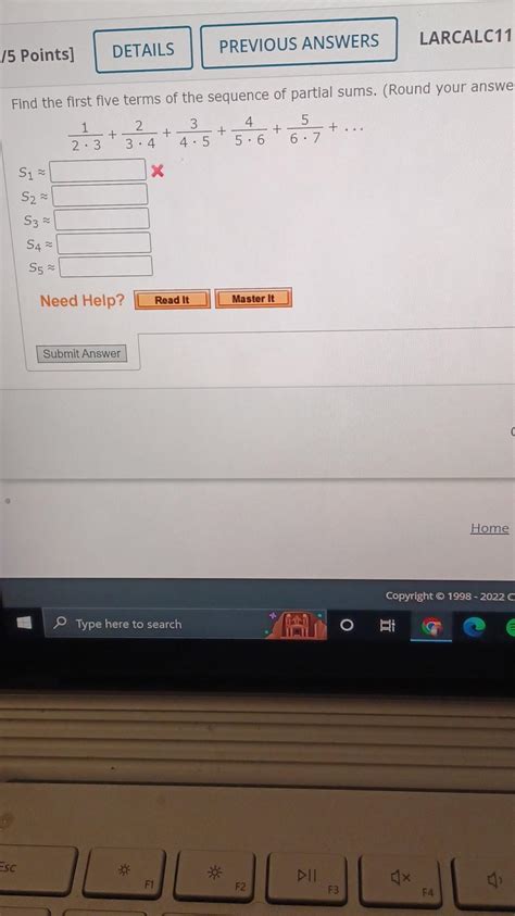 Solved Find The First Five Terms Of The Sequence Of Partial Chegg Com
