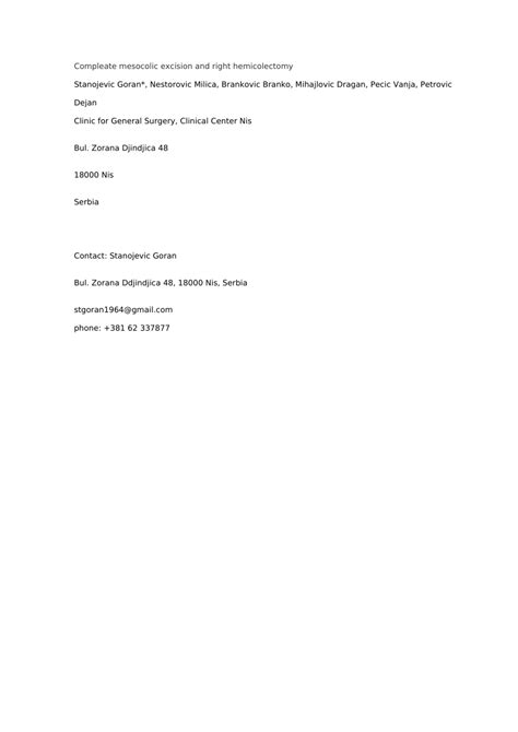 Pdf Compleate Mesocolic Excision And Right Hemicolectomy