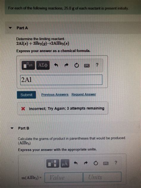 Solved For Each Of The Following Reactions G Of Each Chegg Com