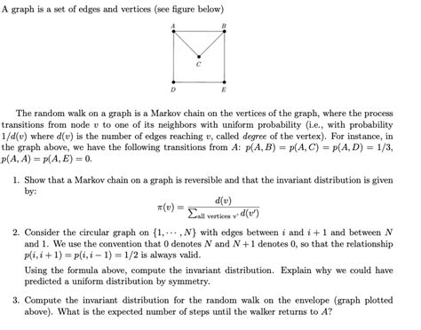 A Graph Is A Set Of Edges And Vertices See Figure Chegg
