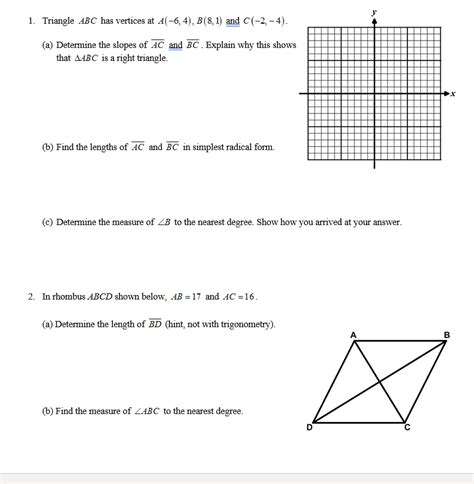 Solved 1 Triangle Abc Has Vertices At 4 64 B8 1 And