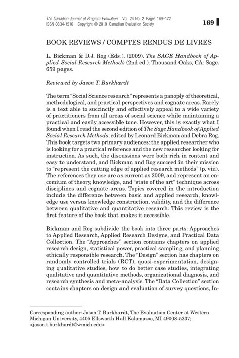 Pdf Review The Sage Handbook Of Applied Social Research Methods 2nd Ed