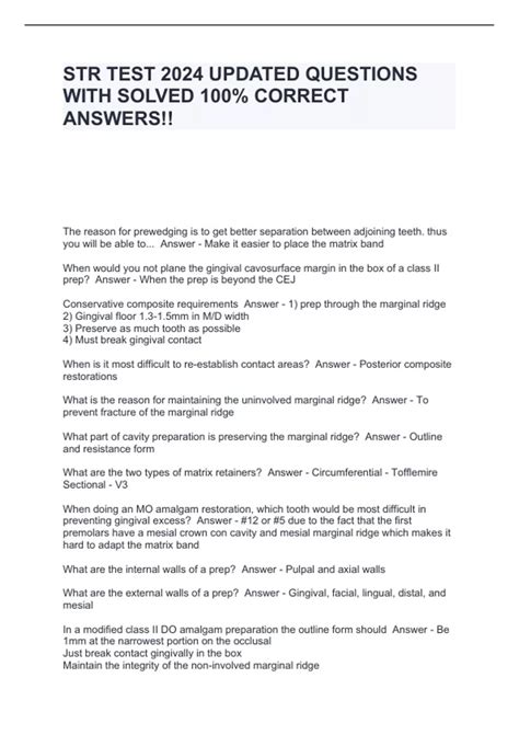 Str Test 2024 Updated Questions With Solved 100 Correct Answers