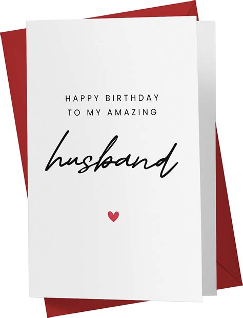 Karto Sweet Birthday Card For Husband Happy Birthday Card For Him Large 55 X 85