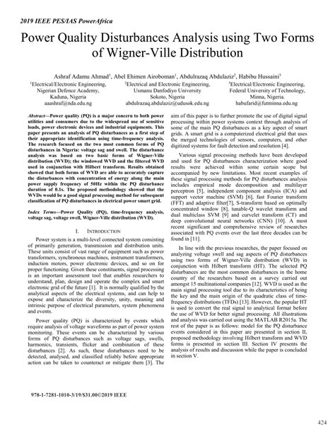 Pdf Power Quality Disturbances Analysis Using Two Forms Of Wigner Ville Distribution