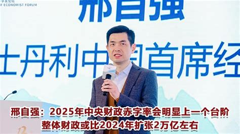 邢自强：2025年中央财政赤字率会明显上一个台阶，整体财政或比2024年扩张2万亿左右丨一手