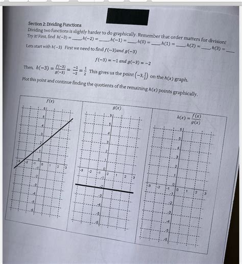 Solved Section 2 Dividing Functions Dividing Two Functions