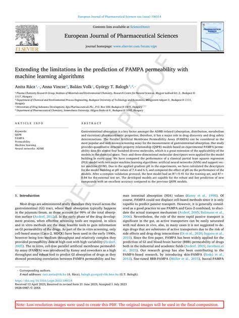 Pdf Extending The Limitations In The Prediction Of Pampa Permeability With Machine Learning