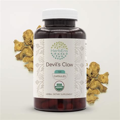 Herbera Devils Claw Capsules Organic Herbal Dietary Supplement For