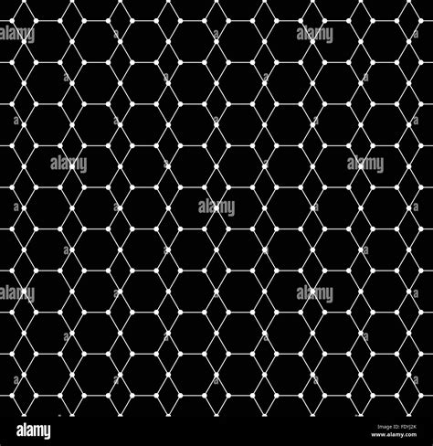 Abstract Grid Mesh Pattern With Nodes Seamlessly Repeatable Abstract Monochrome Vector Texture