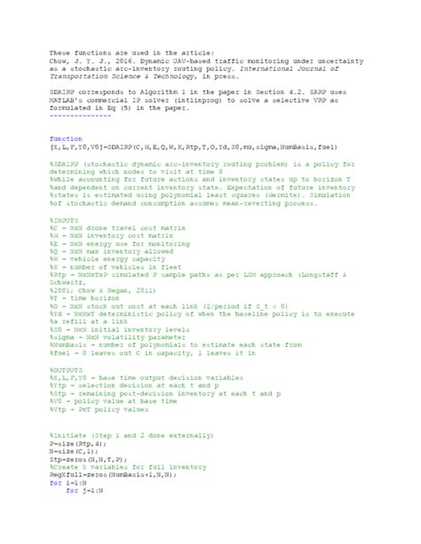 Doc Algorithm For Solving Stochastic Dynamic Arc Inventory Routing Policy For Deploying Uavs
