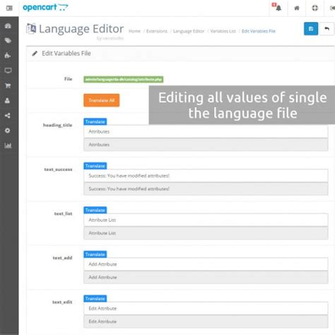 OpenCart Language Editor