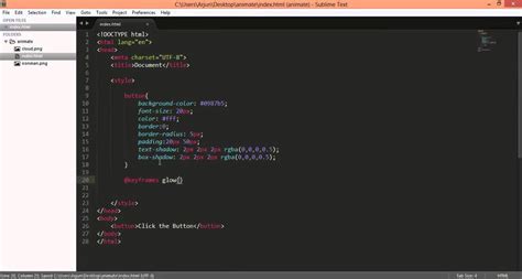 css3 animation glowing button with background color and keyframes 720p youtube
