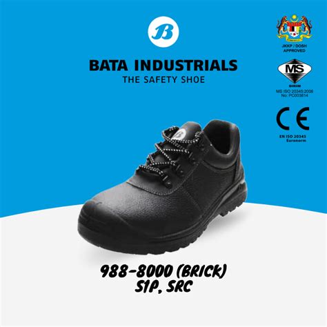 My Shoe Master Bata Industrials 988 8000 Brick Low Cut With Shoelace Safety Shoes [sirim