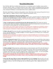 Revised How To Read A Primary Source Doc How To Read A Primary Source One Of The Key Skills