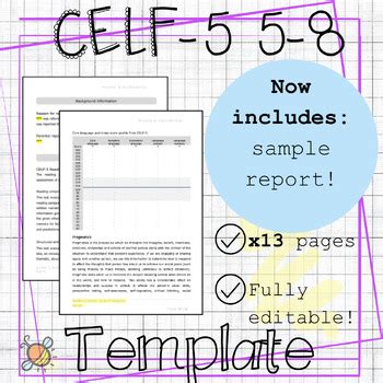 Celf 5 Sample Report