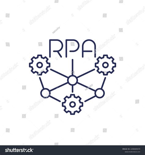 Rpa Icon Robotic Process Automation Line Stock Vector Royalty Free