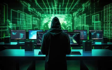 Premium Ai Image A Hacker Types A Digital Code On A Laptop Keyboard To Infiltrate The