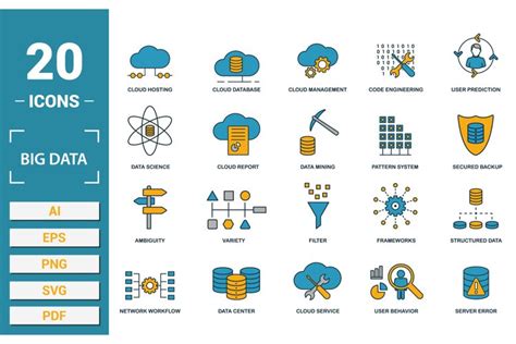 Big Data Icon Vector Set In Svg Png  Eps Pdf Ai