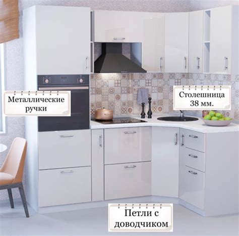 Угловая кухня Ксения МДФ, 2,2 х 1,4 м. Белый глянец купить по выгодной ...