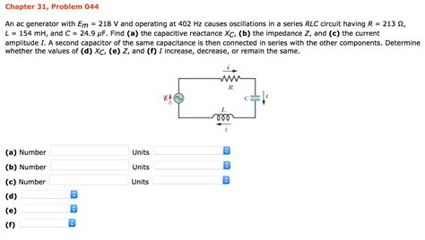 Solved An Ac Generator With E M 218 V And Operating At 402