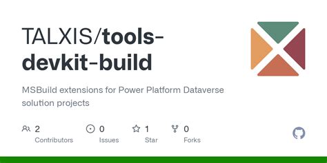 Github Talxis Tools Devkit Build Msbuild Extensions For Power Platform Dataverse Solution