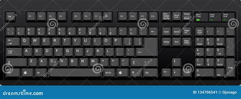 Qwerty Keyboard With American English Layout Stock Vector