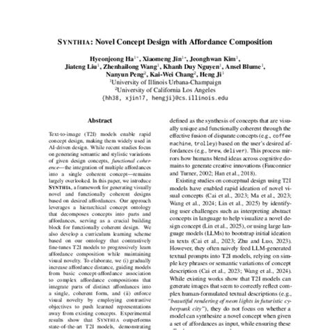Synthia Novel Concept Design With Affordance Composition Acl Anthology