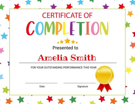 Completion Certificate Template