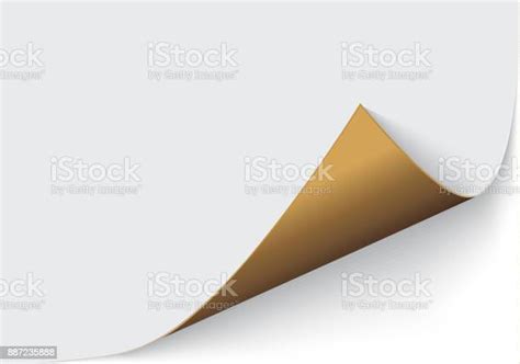 페이지 말아 넘기기 빈 장의 종이 광고 및 판촉 메시지 흰색 배경에 고립의 디자인 요소에 그림자와 함께 Eps 10 벡터 일러스트 레이 션 가장자리에 대한 스톡 벡터 아트