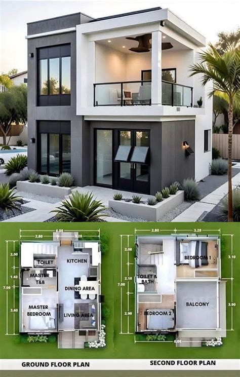Two Story Small House Plans Modern House Plan For Small Lot One